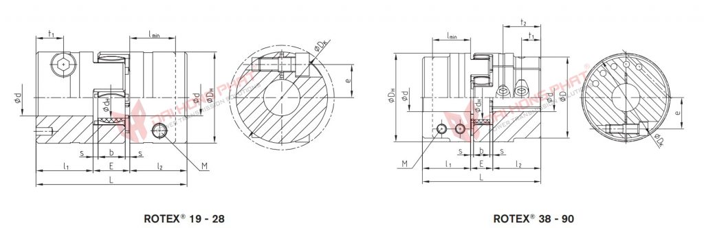 KTR FLEXIBLE COUPLINGS ROTEX CLAMPING HUBS - Dai Hong Phat Corp